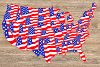 United States Flag Map Individual State Svg USA july 1288s