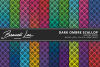 Dark Ombre Scallop Digital Paper Pack (26558) | Backgrounds | Design ...