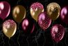 Burgundy and Gold Balloons Clipart