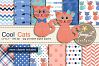 Cats Digital Papers and Clipart SET (81275) | Backgrounds | Design Bundles