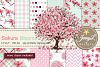 Cherry Blossoms Digital Papers and Sakura Clipart (248814) | Patterns ...
