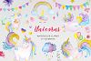 Unicorn clipart, Watercolor magic clipart