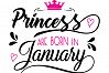 Princess are born in January Svg,Dxf,Png,Jpg,Eps vector file (56741 ...