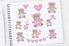 Teddy Bear Clipart Set, Love Bear Clipart, Love Bear Digital Papers ...