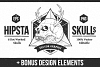 Hipsta Skulls Pack (2080) | Illustrations | Design Bundles