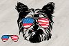Yorkshire Terrier USA Flag Glasses US Head Dog 4th July 838S (97519 ...