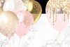 Blush Pink and Gold Balloons Clipart