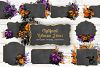 Halloween Chalkboard Floral Frames Clipart (116416) | Illustrations ...