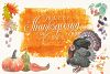 Thanksgiving watercolor clipart set