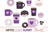 Donuts and Coffee Clipart Set, Coffee Clipart, Donuts Clipart, Coffee ...