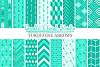 Aqua Arrows digital paper, Turquoise Arrow patterns tribal archery ...