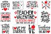 Teacher Valentine, 10 Designs Bundle, SVG PNG DXF Cut Files