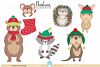 Christmas Woodland Animals Clipart