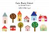 Cute House Clipart PNG (237671) | Illustrations | Design Bundles