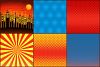 Superhero Pop Art Comic Digital Papers, Halftone Patterns