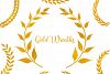 Gold Wreaths Clipart,Gold Frame Clipart,Floral Gold Frame