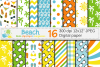 Beach Digital Paper / Summer backgrounds with flip flops, bikini ...