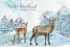 Watercolor Winter Woodland Clip Art Set