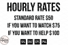 Hourly Rates Mechanic Sign Shirt Decal